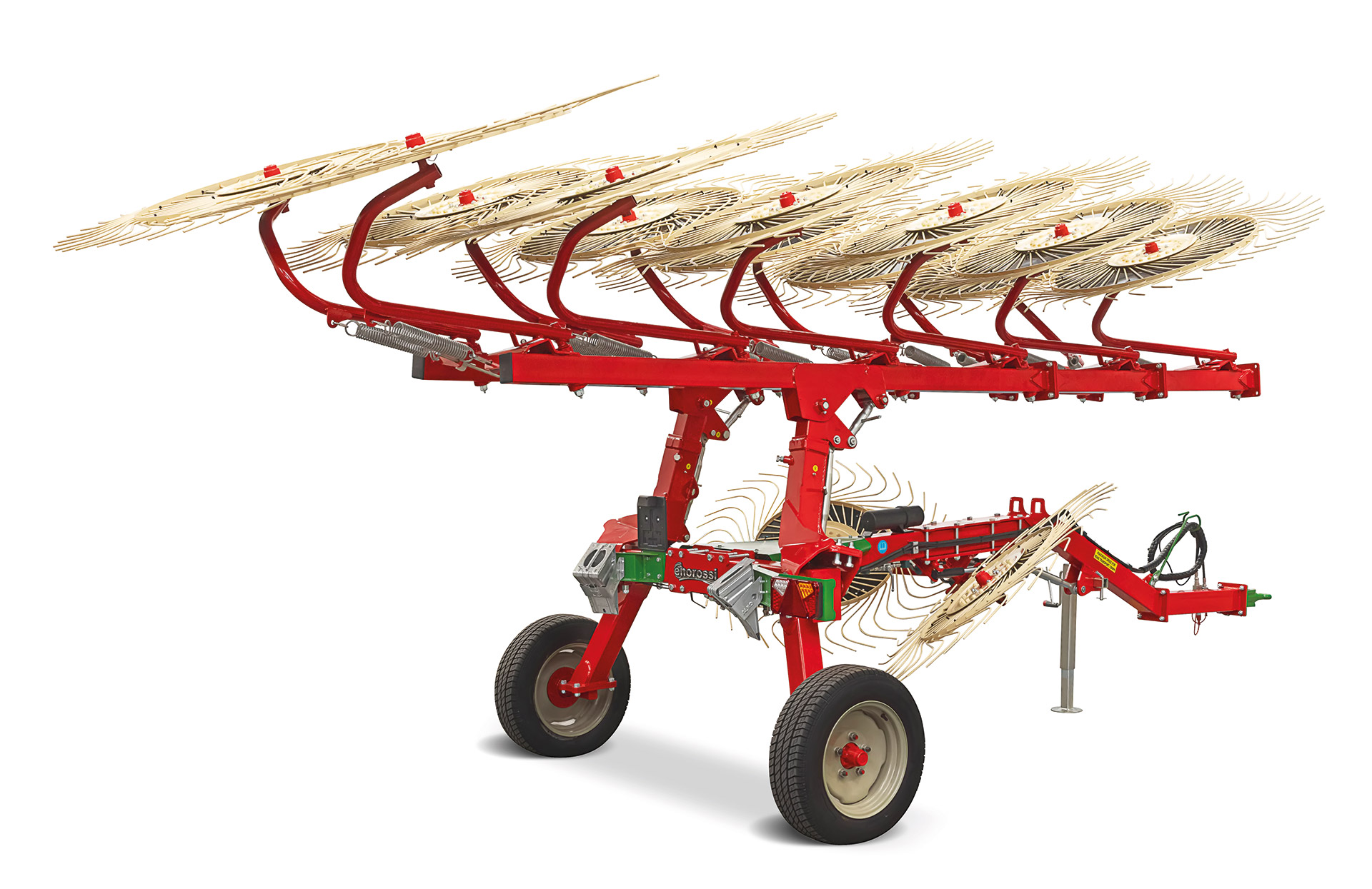 Enorossi POWER RAKE “V” Frame Wheel Rake with Central Joint - AMIA